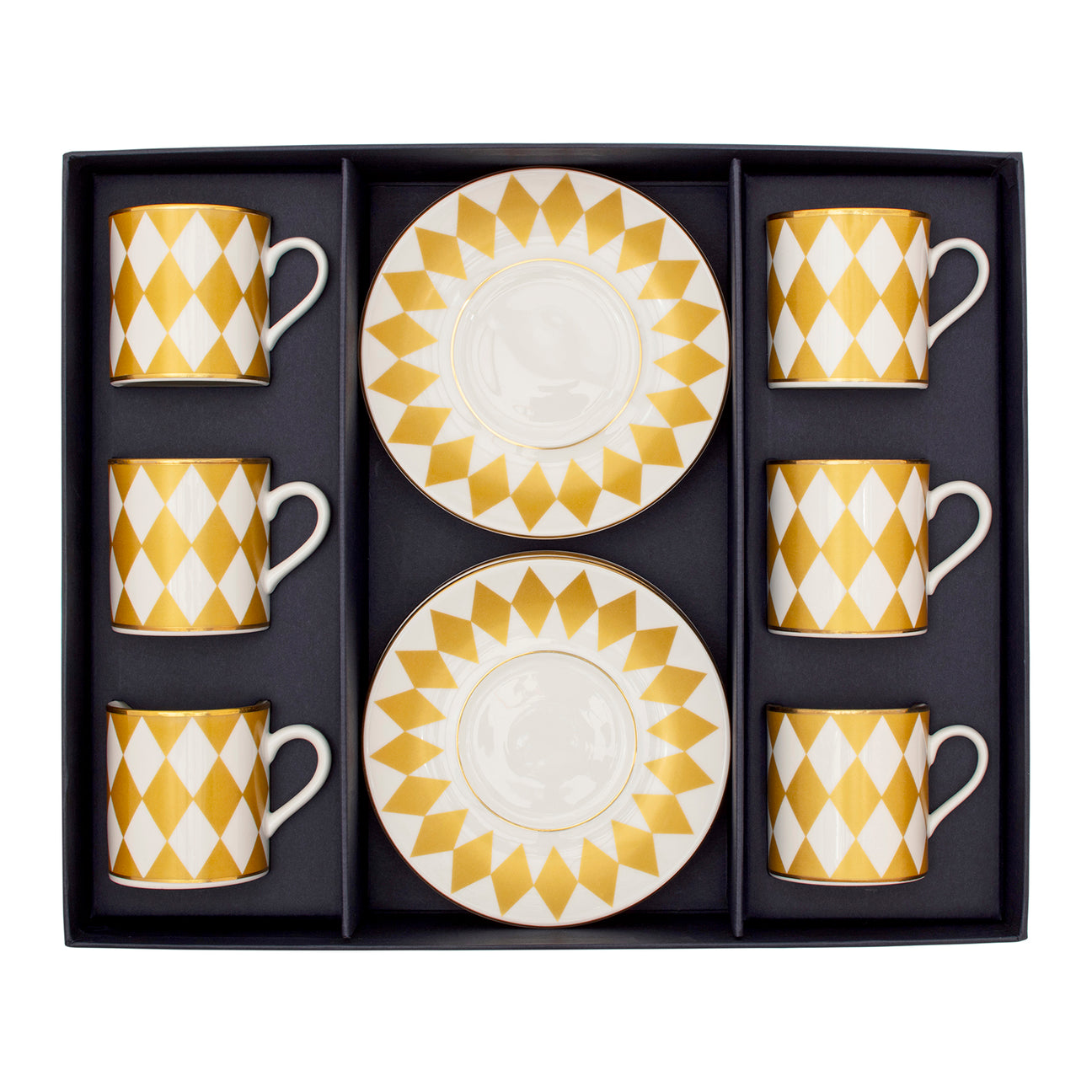 Parterre Gold Coffee Cup & Saucer Box Set of 6 – HALCYON DAYS