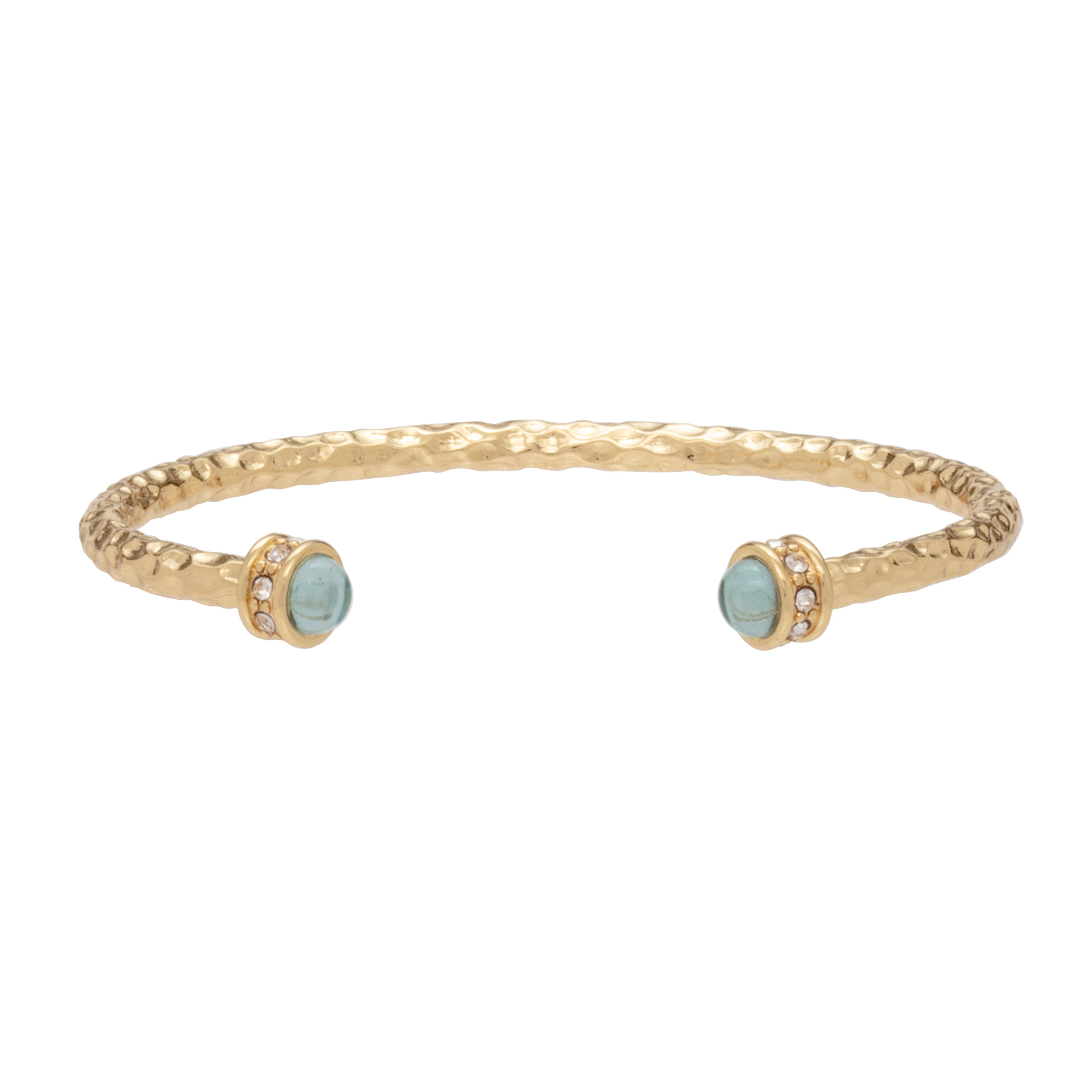 Hammered Torque Aquamarine & Gold Bangle | Halcyon Days – HALCYON DAYS
