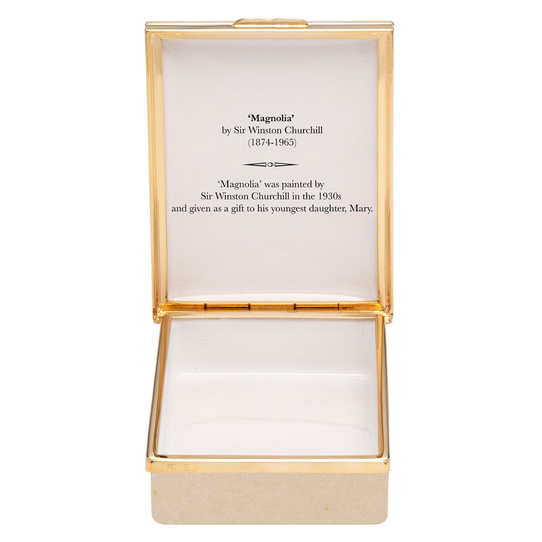 ‘Magnolia’ by Sir Winston Churchill Enamel Box – HALCYON DAYS