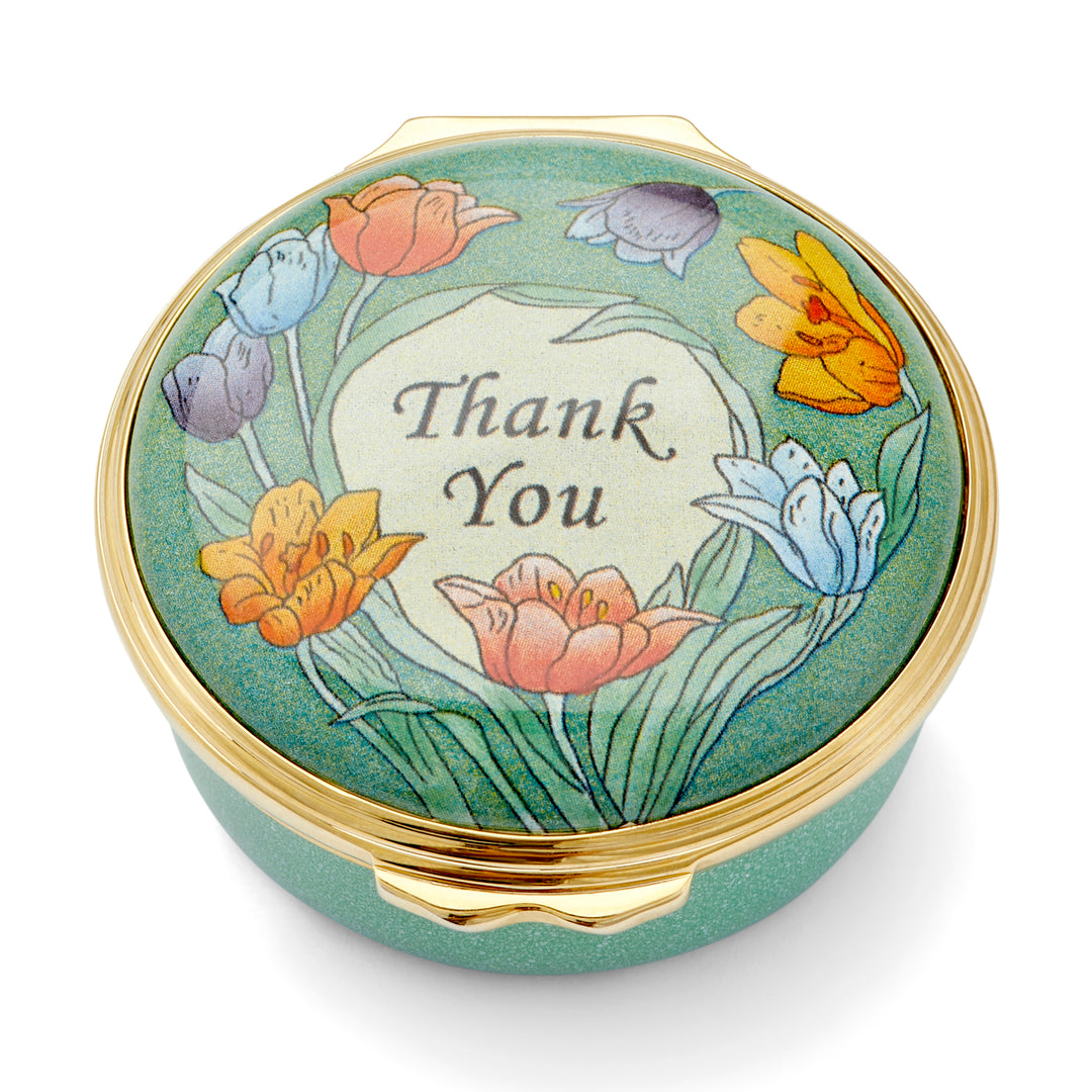 "Thank you" Green Enamel Box | Halcyon Days – HALCYON DAYS