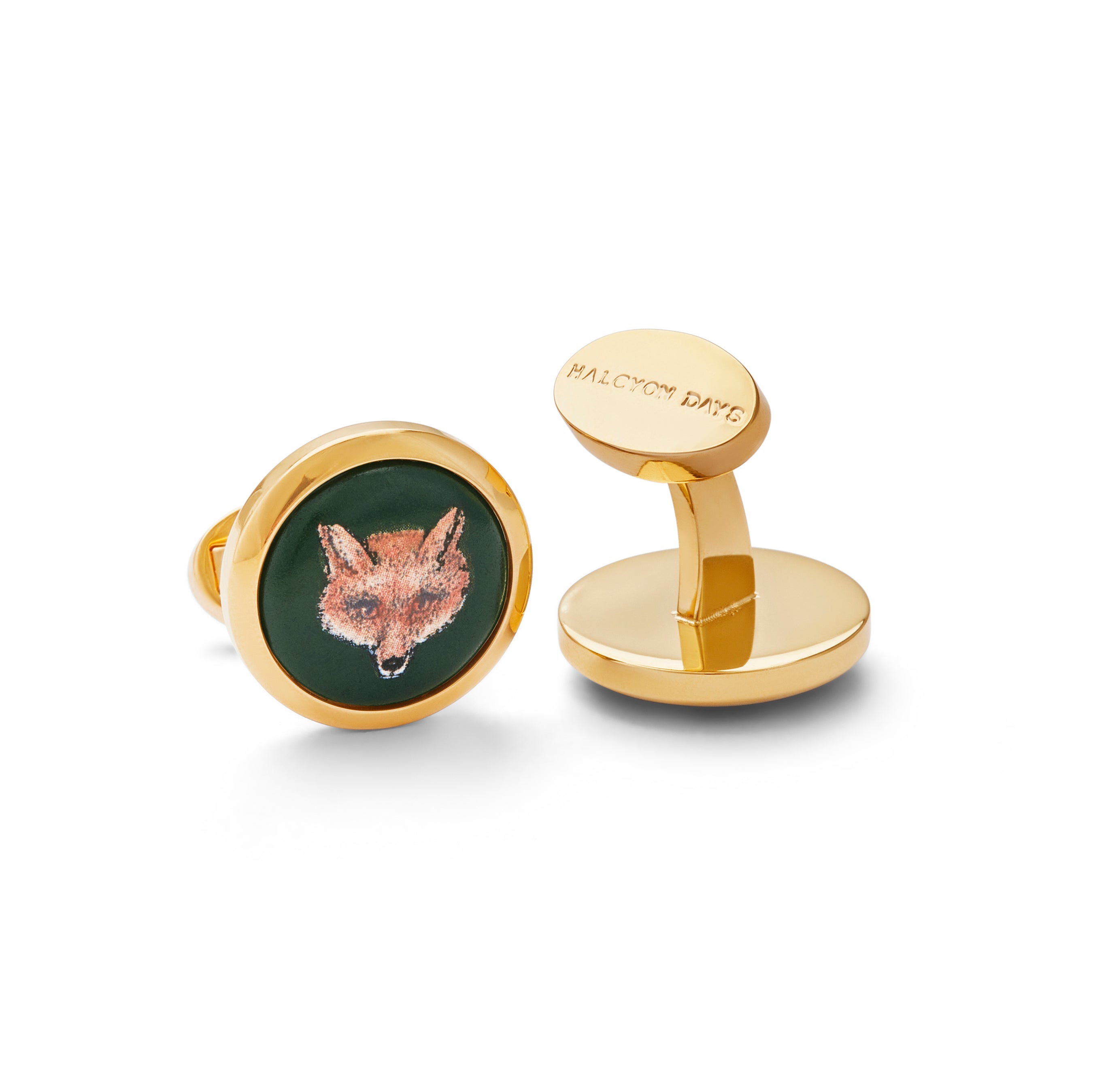 Woodland Wildlife Fox Head Enamel Cufflinks – HALCYON DAYS