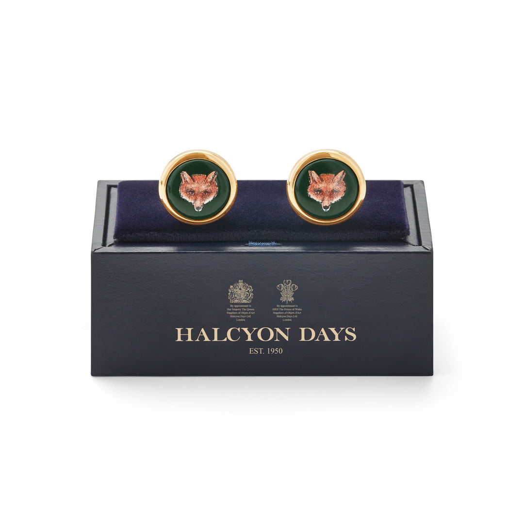 Woodland Wildlife Fox Head Enamel Cufflinks – HALCYON DAYS