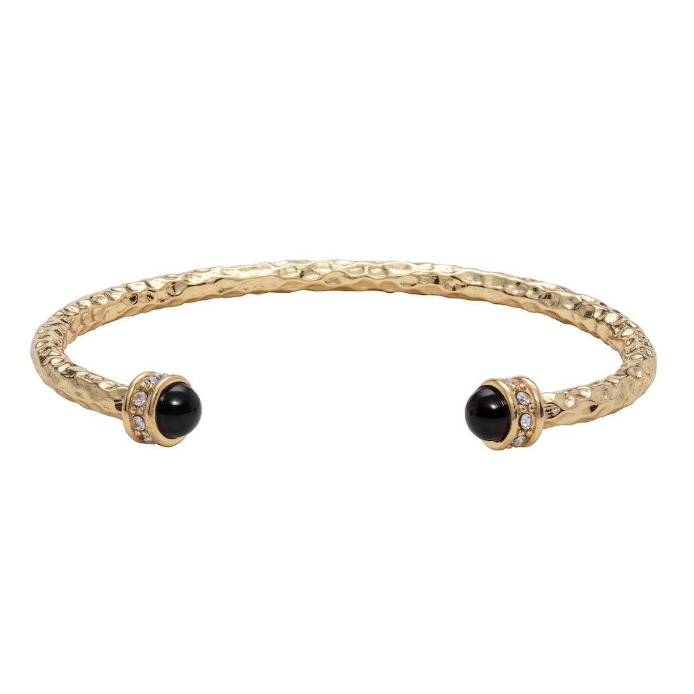 Hammered Torque Black & Gold Bangle | Halcyon Days – HALCYON DAYS